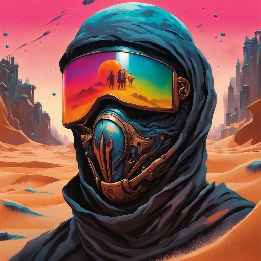 DUNE poster. "Harnessing Dessert Power". Fremen mask. - AI Generated ...