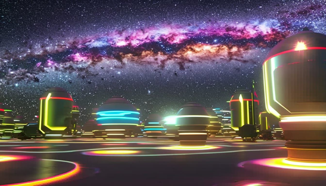 Futuristic Planet In A Colorful Galaxy ! - AI Generated Artwork ...
