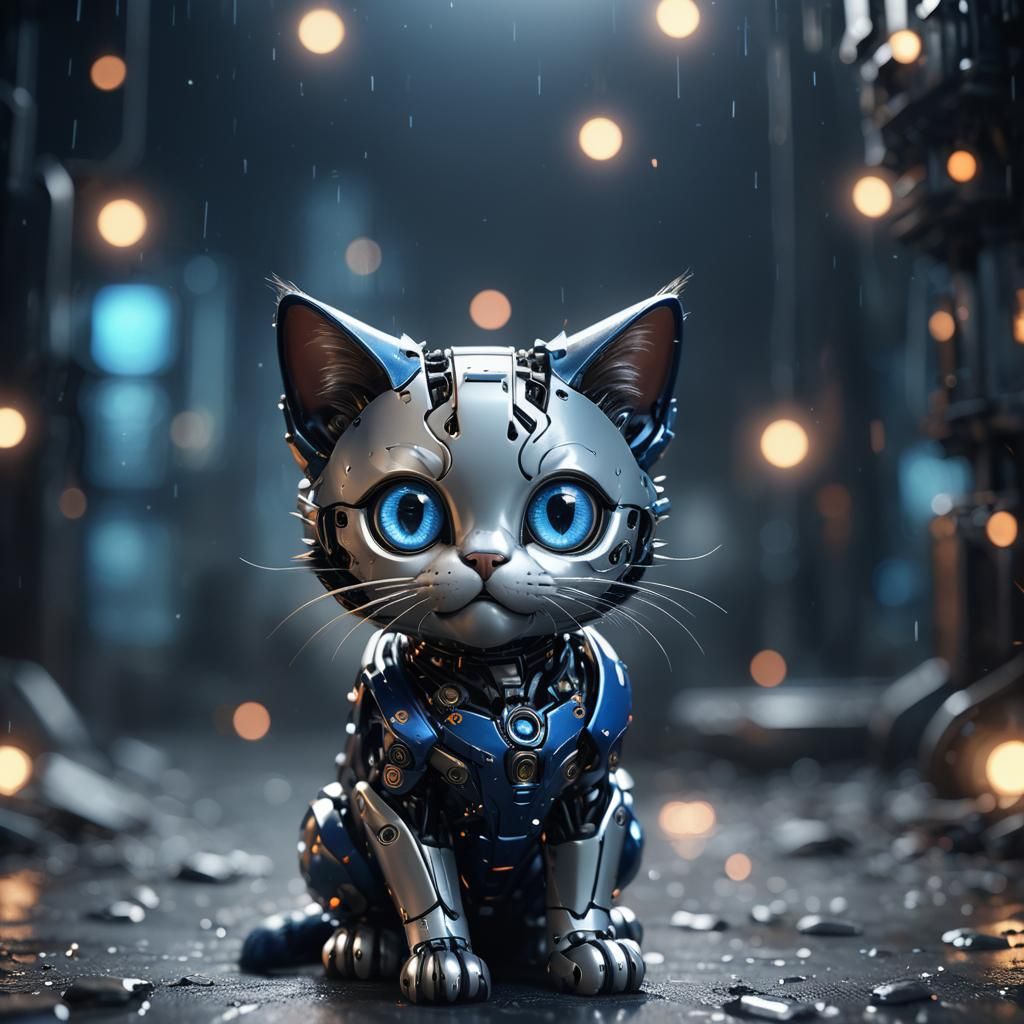 Cute robot cat - AI Generated Artwork - NightCafe Creator