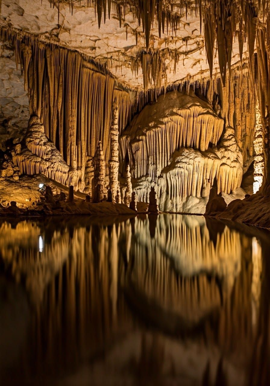 Discover the natural wonders of an underground cave, where the ceiling ...