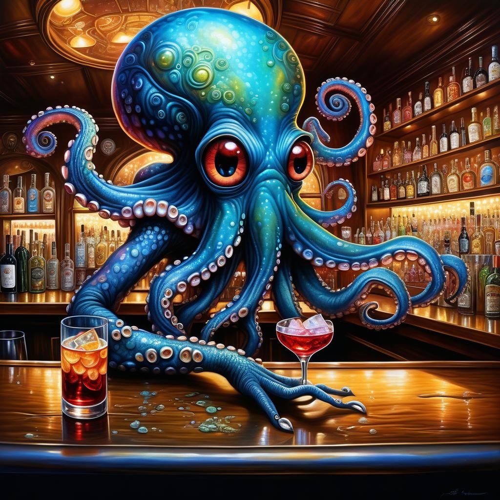 multi-armed bartender - AI Generated Artwork - NightCafe Creator