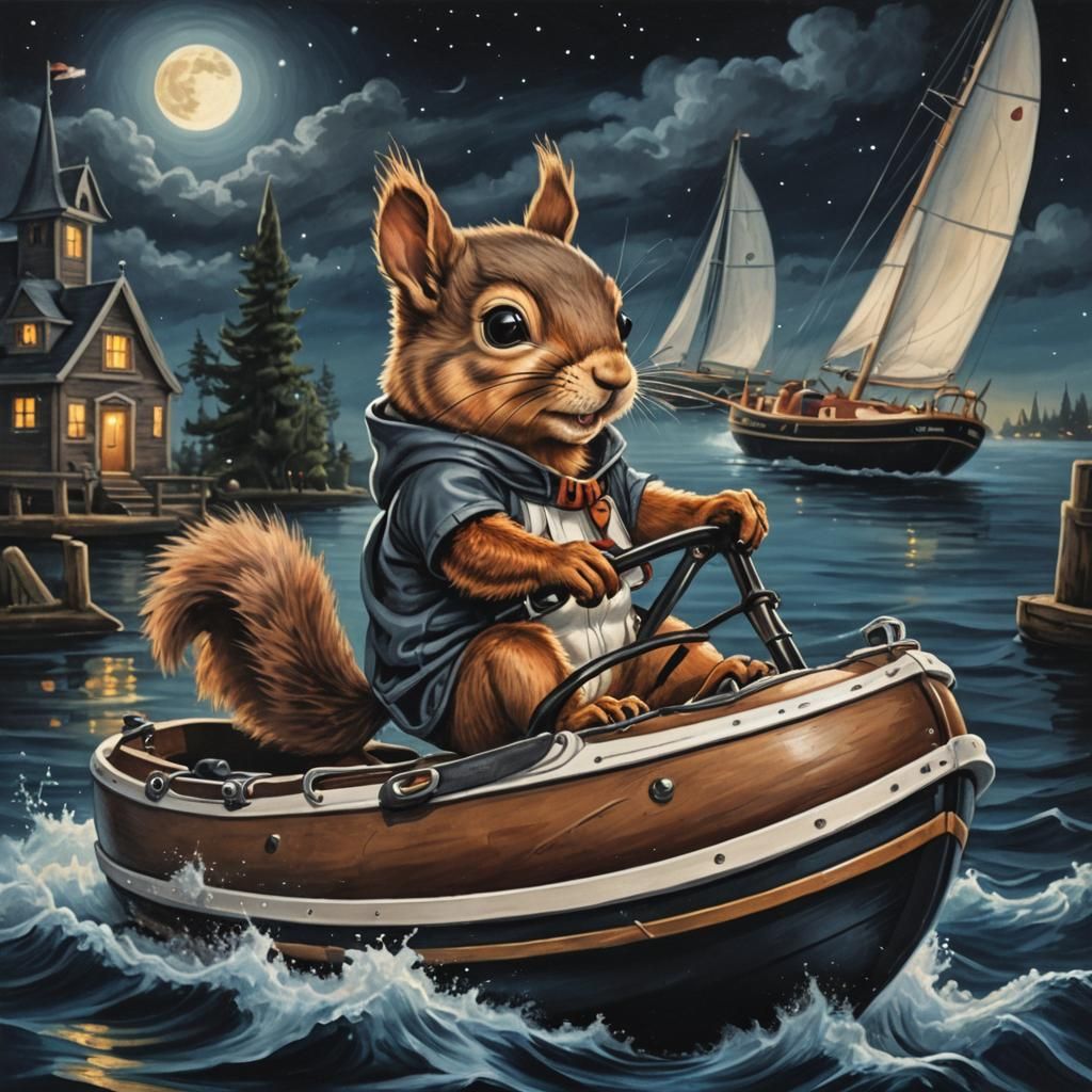 Squirrel Boat - AI Generated Artwork - NightCafe Creator