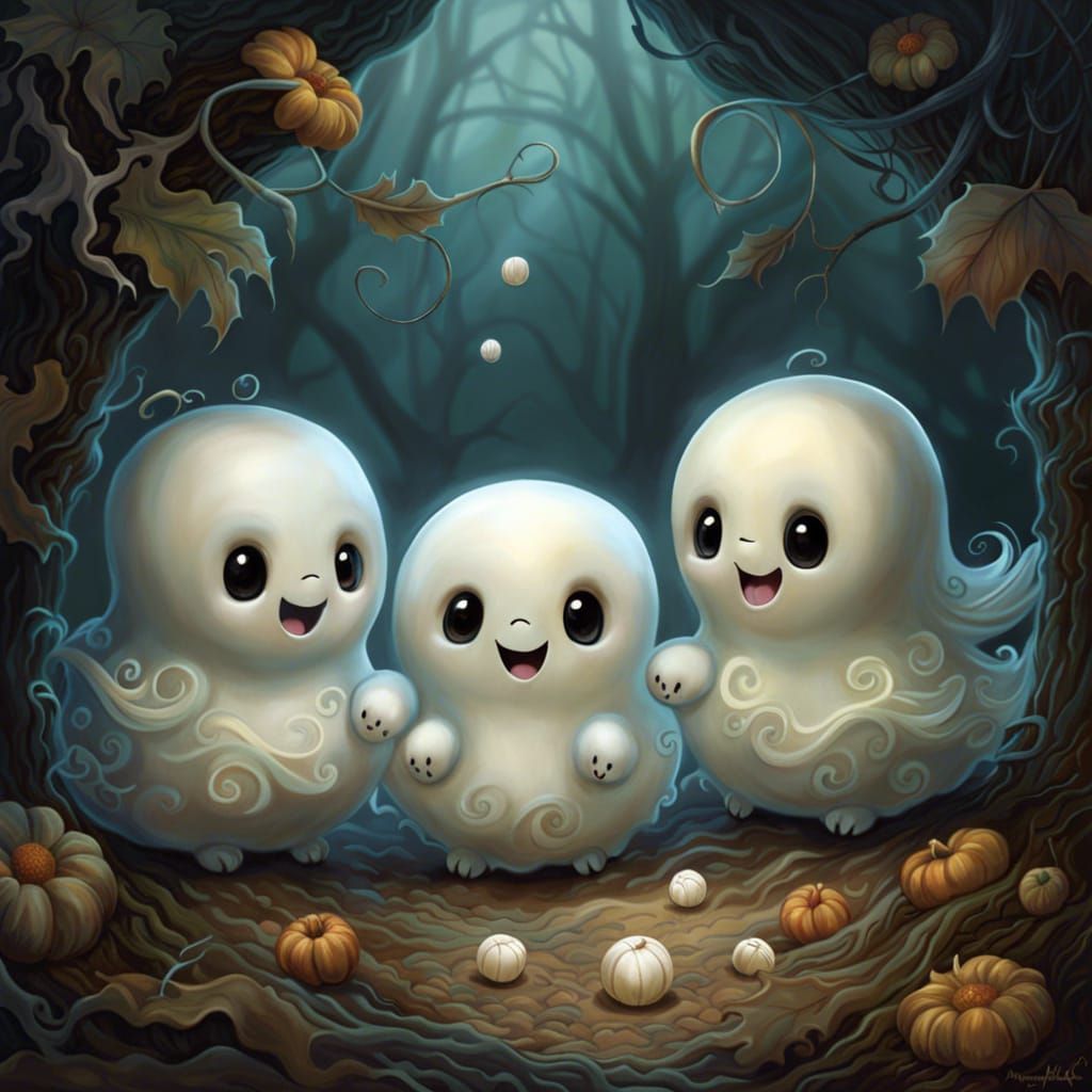 Happy ghosts. - AI Generated Artwork - NightCafe Creator
