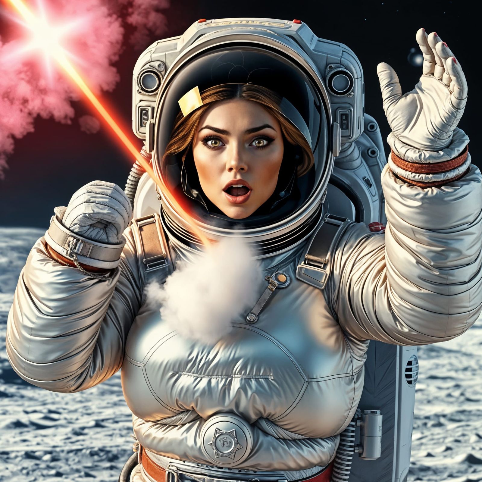 The Perils of Space, series: 007 - A beautiful female astronaut gets ...