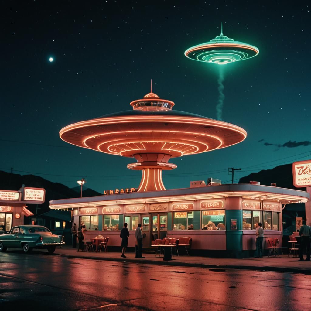 UFO Diner - AI Generated Artwork - NightCafe Creator