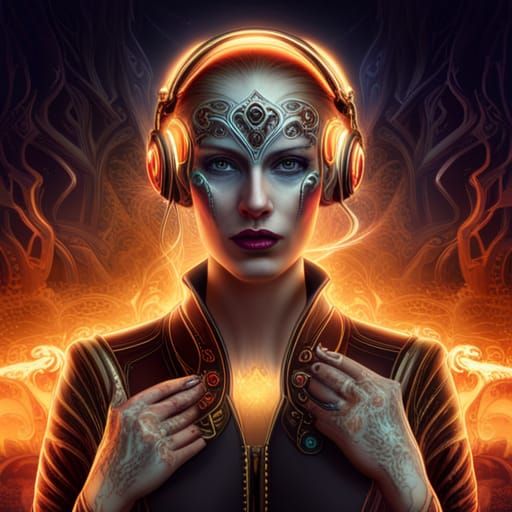 Magic infernal woman with infernal headset 2 - AI Generated Artwork ...