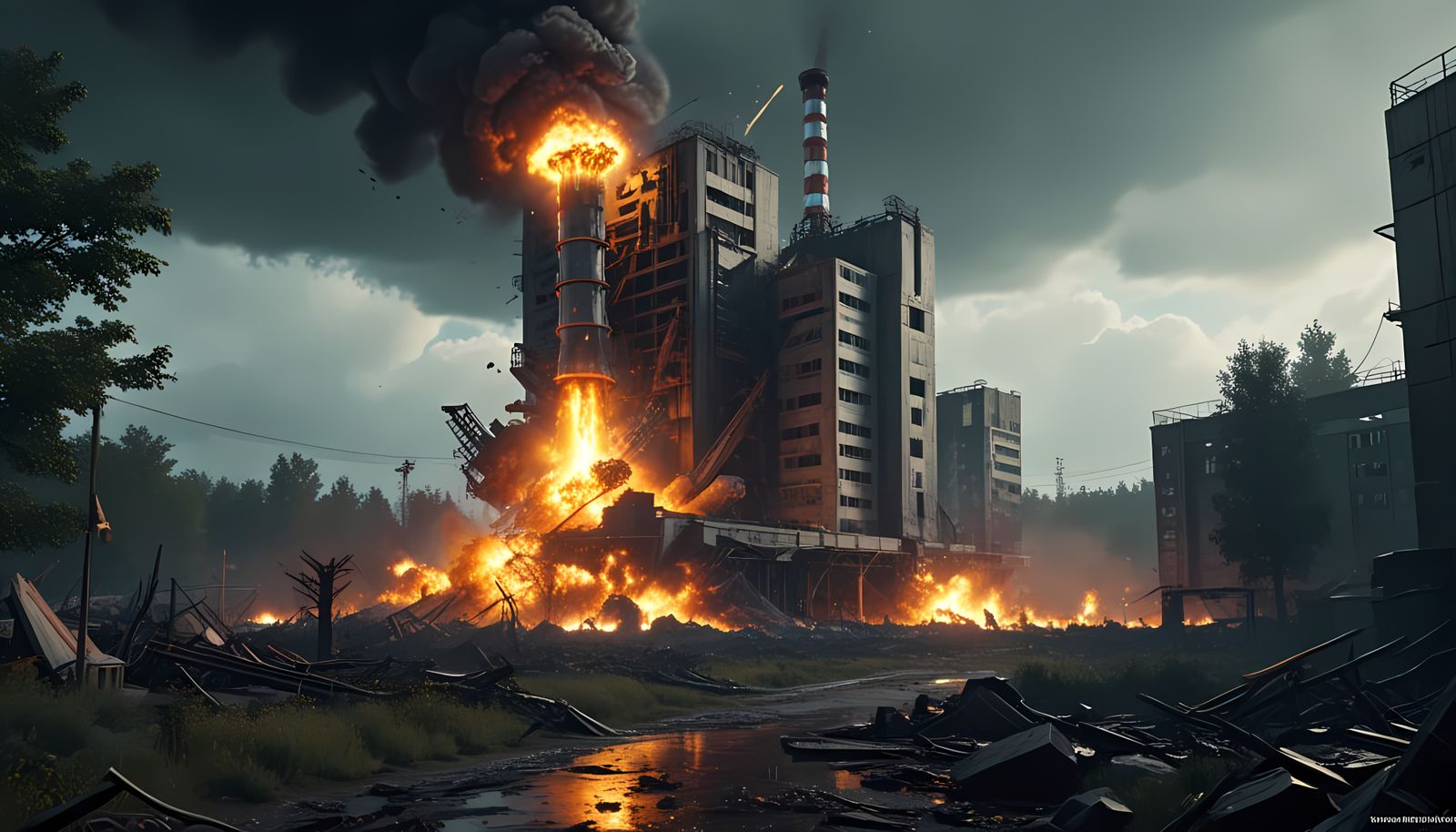 Chernobyl's Goddess Suffers Radiation's Dark Touch - AI Art