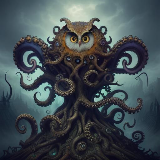 Octopus-Owl - AI Generated Artwork - NightCafe Creator