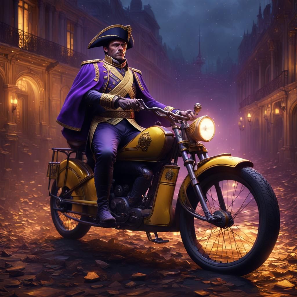 (Napoleon_on_bike) - AI Generated Artwork - NightCafe Creator