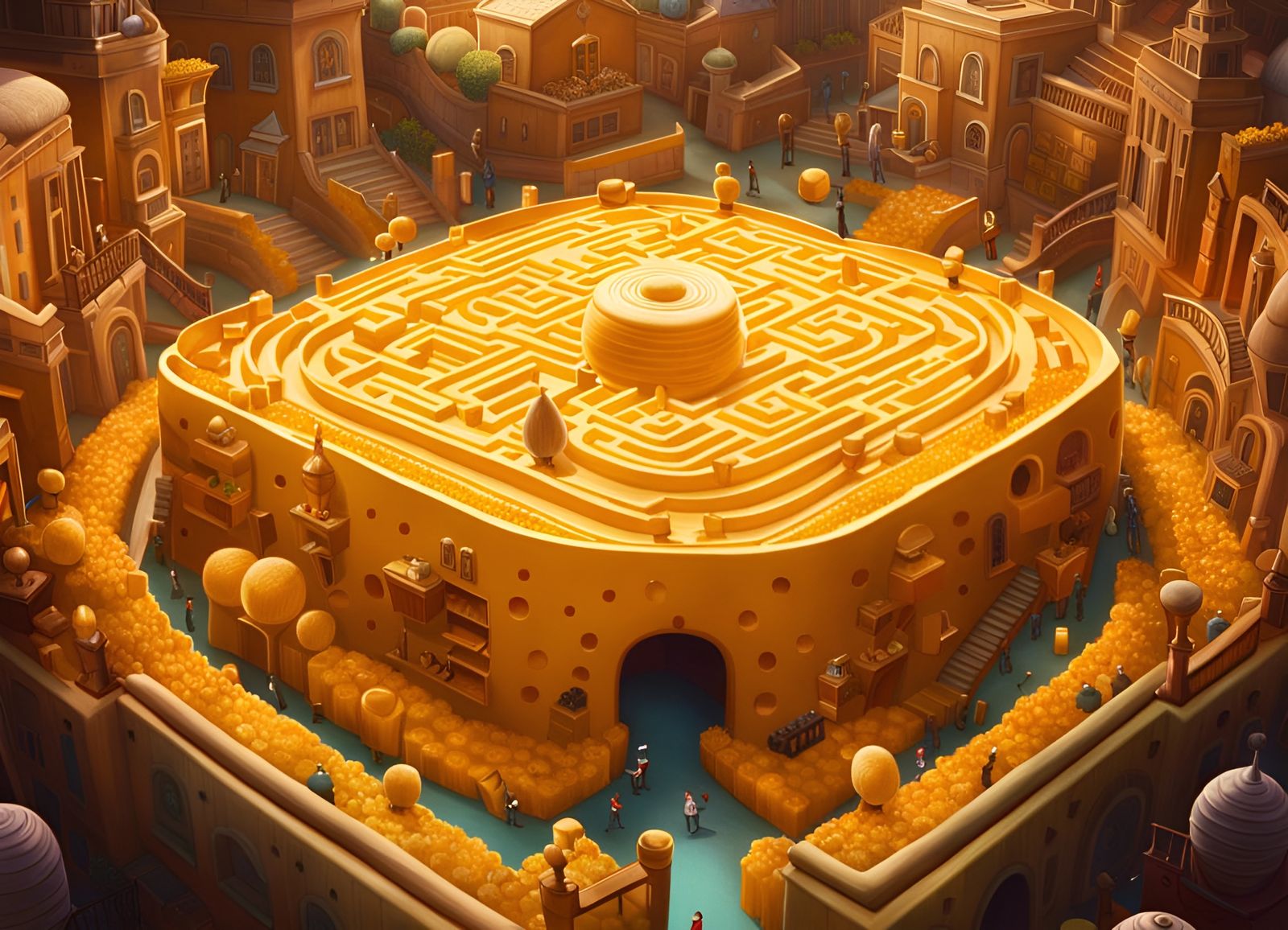 The cheese maze - AI Generated Artwork - NightCafe Creator