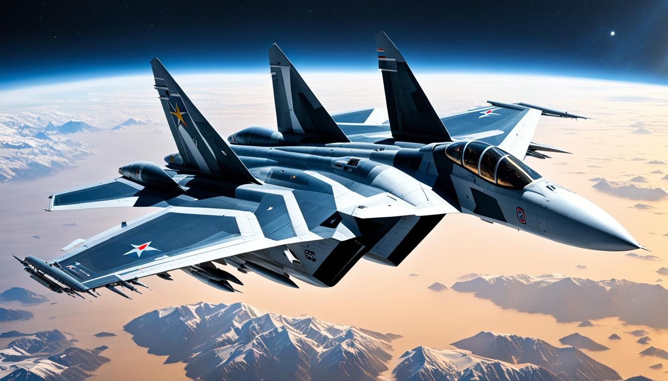 a captivating Su-57. Capture the grandeur and innovation of the Su-57 ...
