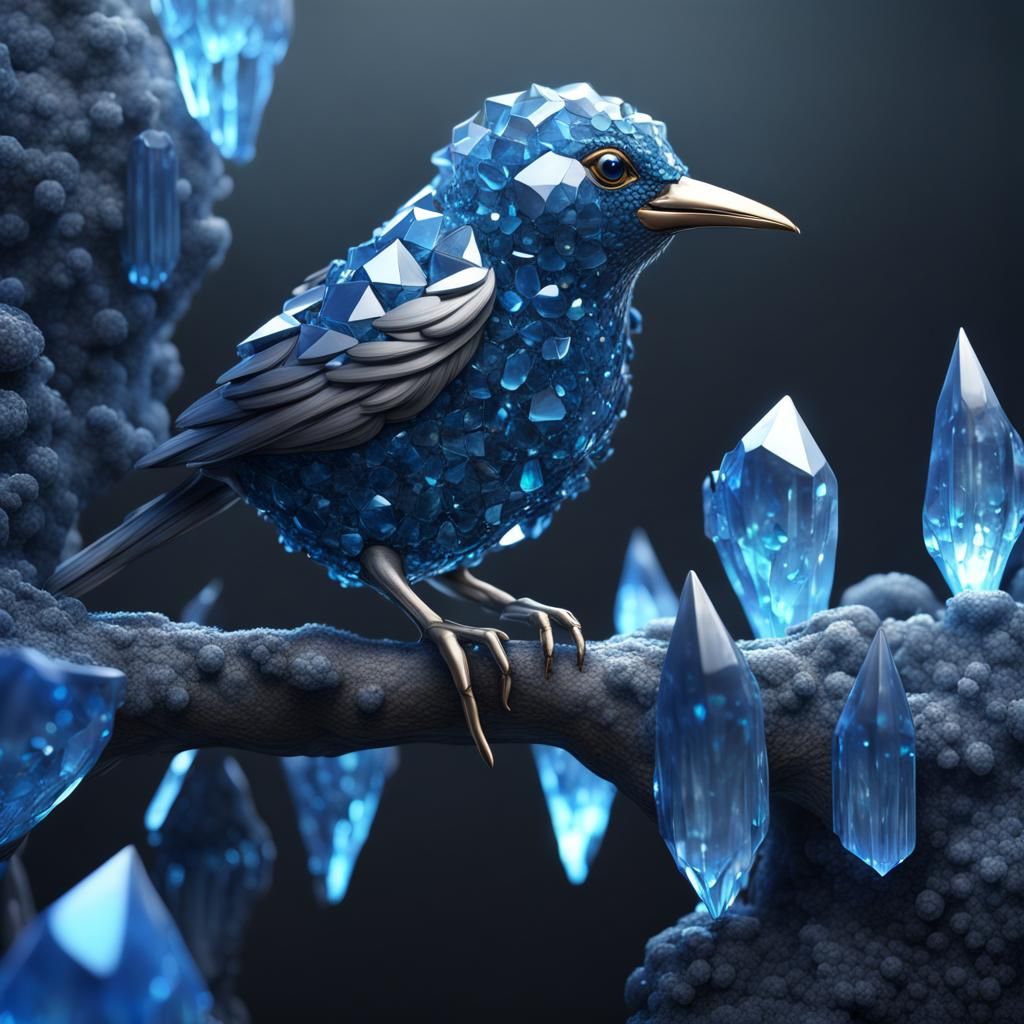 Crystal blue bird - AI Generated Artwork - NightCafe Creator