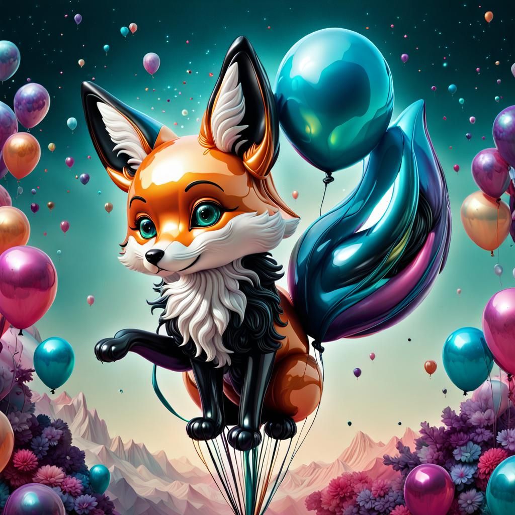 Fox balloon - AI Generated Artwork - NightCafe Creator