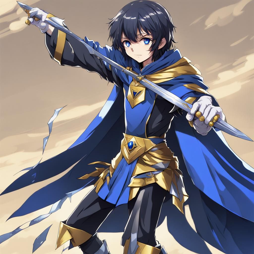 Cute Crow Warrior in Anime Style - AI Art