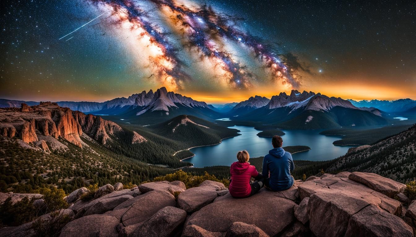 Gazing into infinity - Stargazing Couple Under the Milky Way...