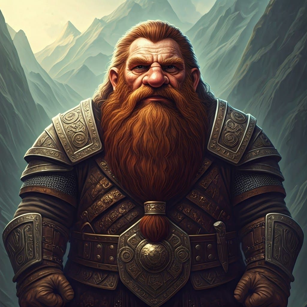 dwarf - Mystical Dwarf in Earthy Mountain Landscape