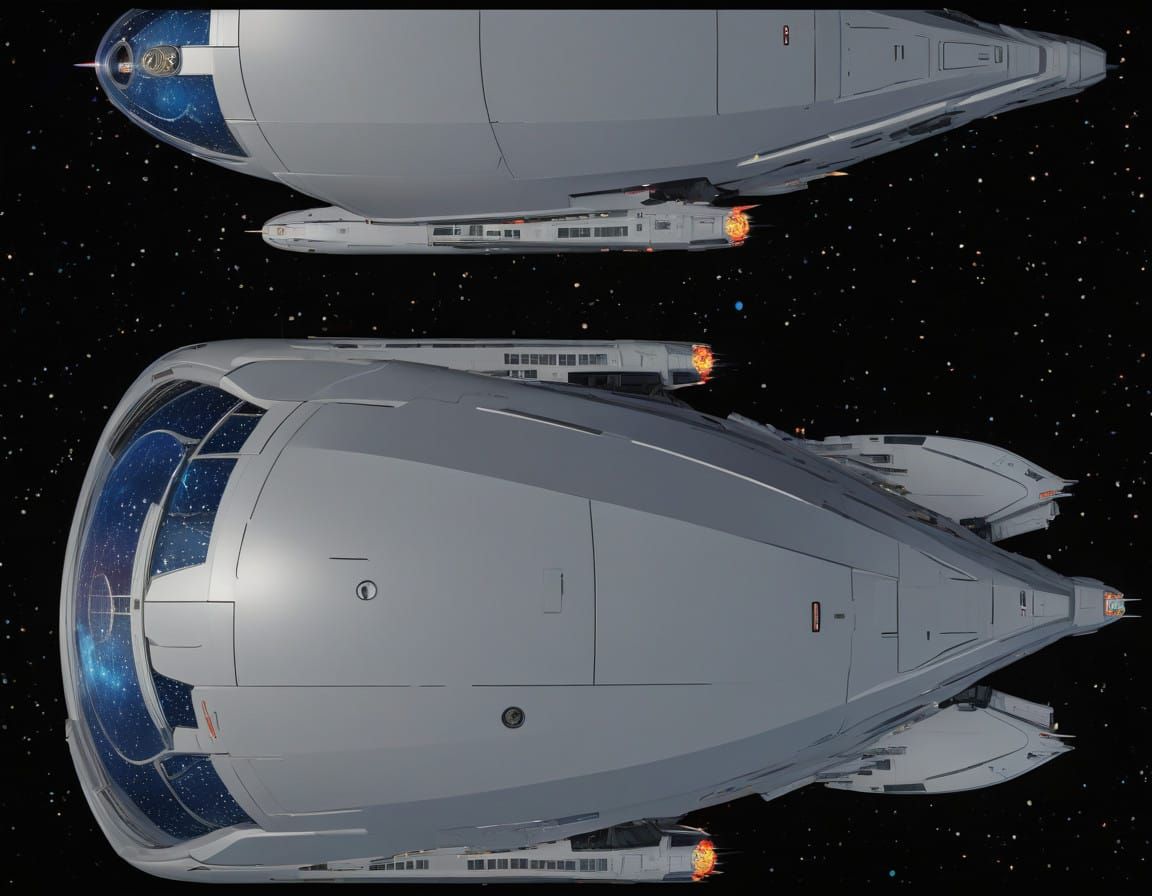 Hyperrealistic Star Trek Starship in Vibrant Cosmi... - AI Art