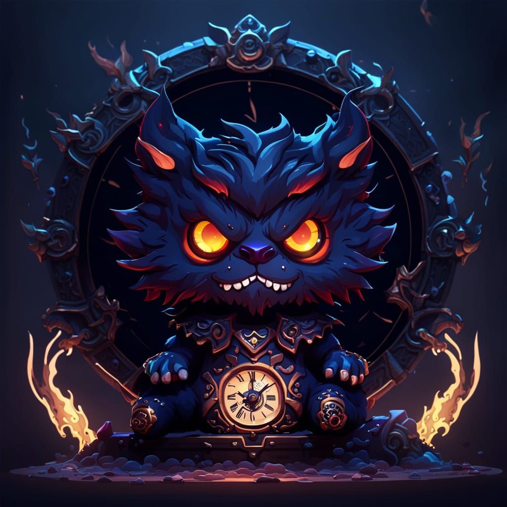 Chibi shadow clock beast - AI Generated Artwork - NightCafe Creator