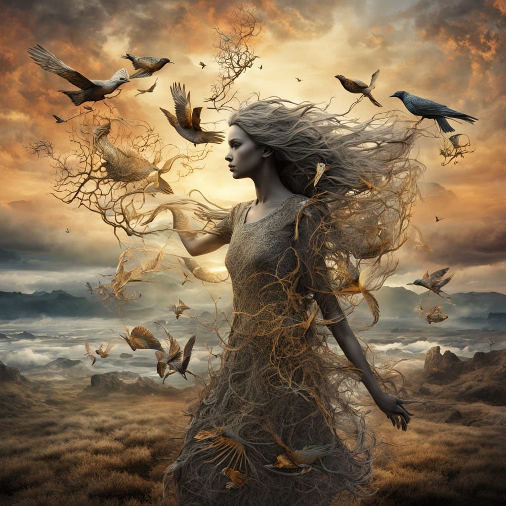 Surreal Fragmented Sculpture in Bio Art Style - AI Art