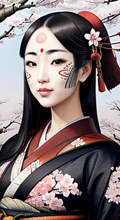 Ethereal Lady in Cherry Blossom Paradise - AI Art