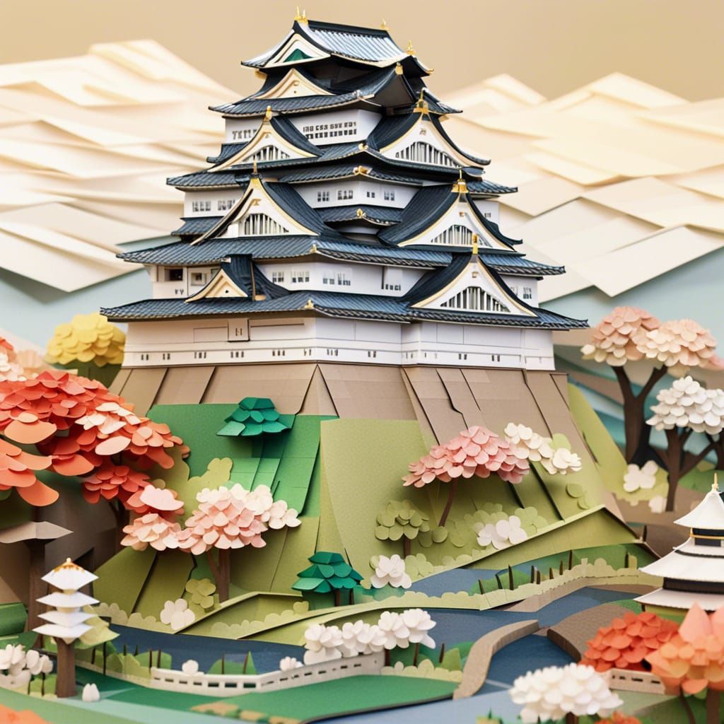 osaka castle Japanese oregami aet - AI Generated Artwork - NightCafe ...