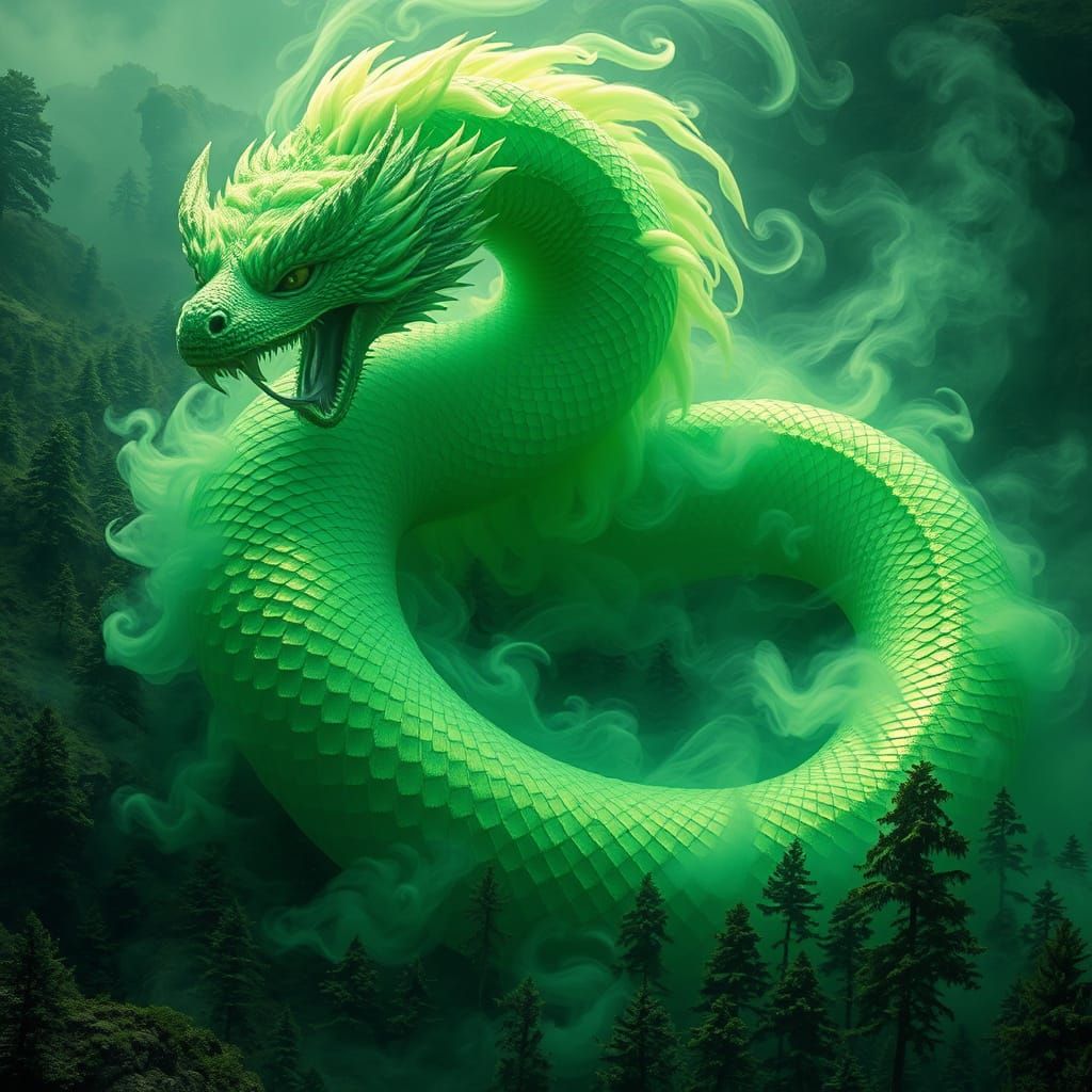 if the color green was a monster - Ethereal Jade Serpent Unc...