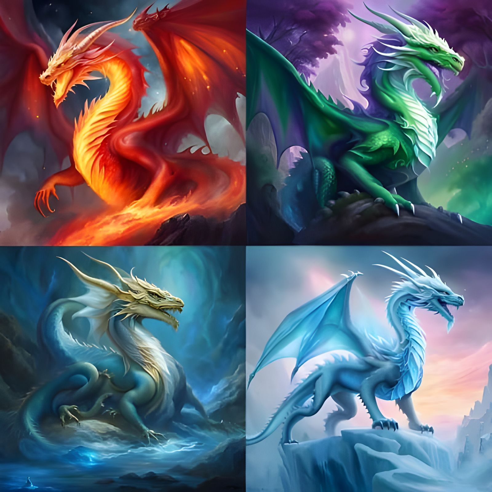 The Four Dragons - AI Generated Artwork - NightCafe Creator