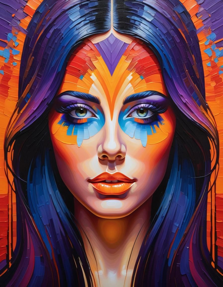 Vivid Visage - AI Generated Artwork - NightCafe Creator