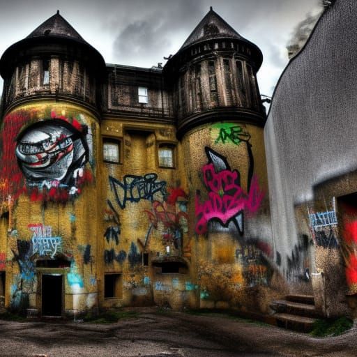 Graffiti Castle VI - AI Generated Artwork - NightCafe Creator