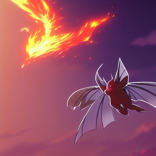 Flame Bat Mid Battle - AI Generated Artwork - NightCafe Creator