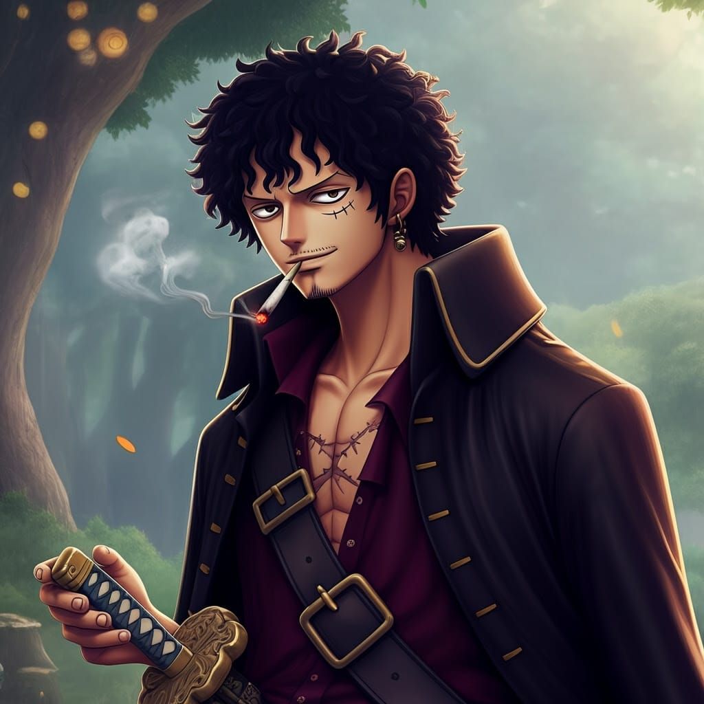 Pirate Swordsman in Whimsical Wonderland - AI Art