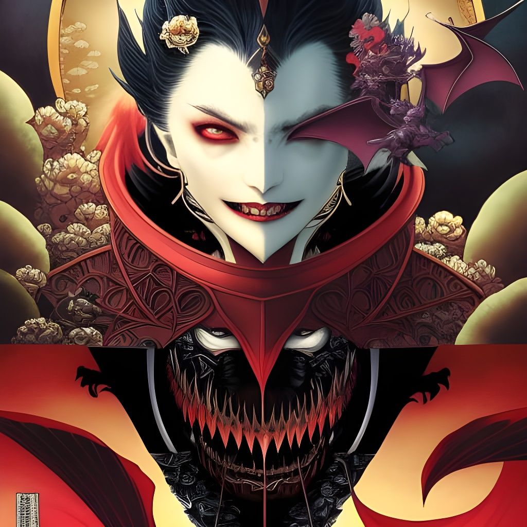 Vampire preparing to bare its fangs - AI Generated Artwork - NightCafe ...