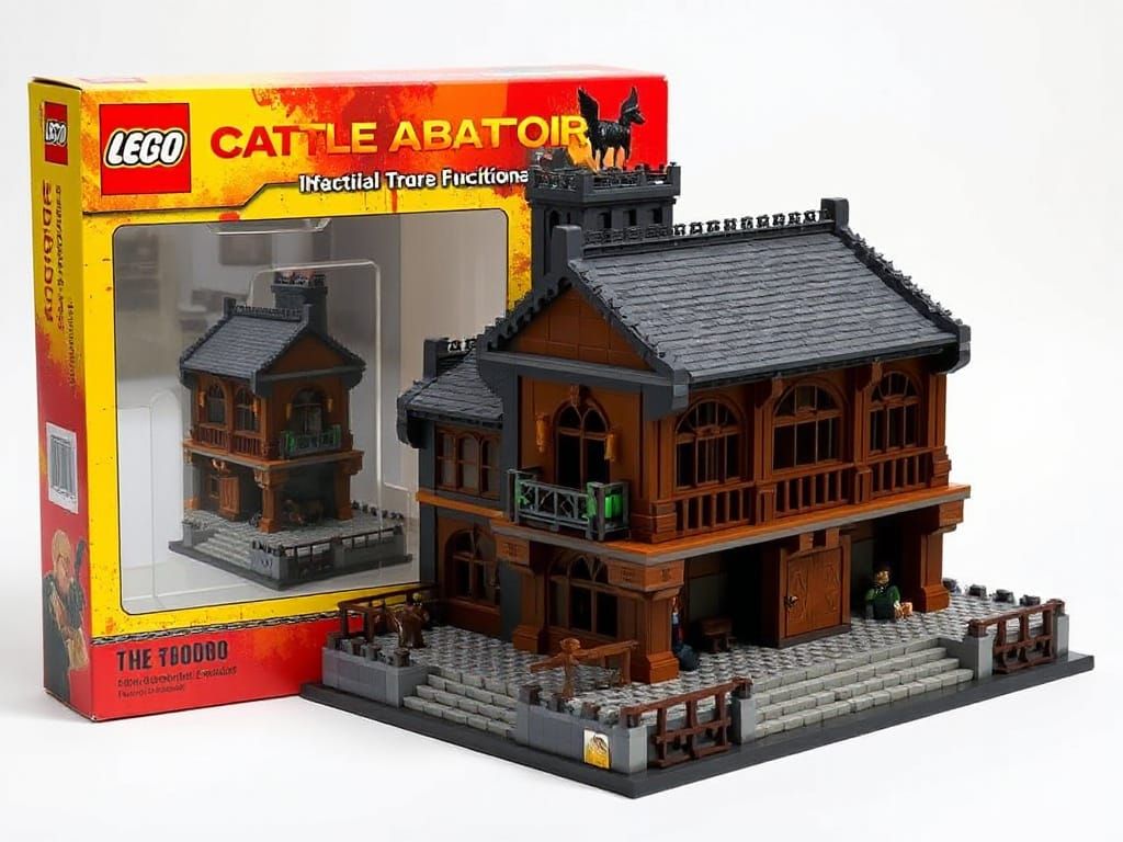 Lego Set: Gaudí-Inspired Cattle Abattoir with Indu... - AI Art
