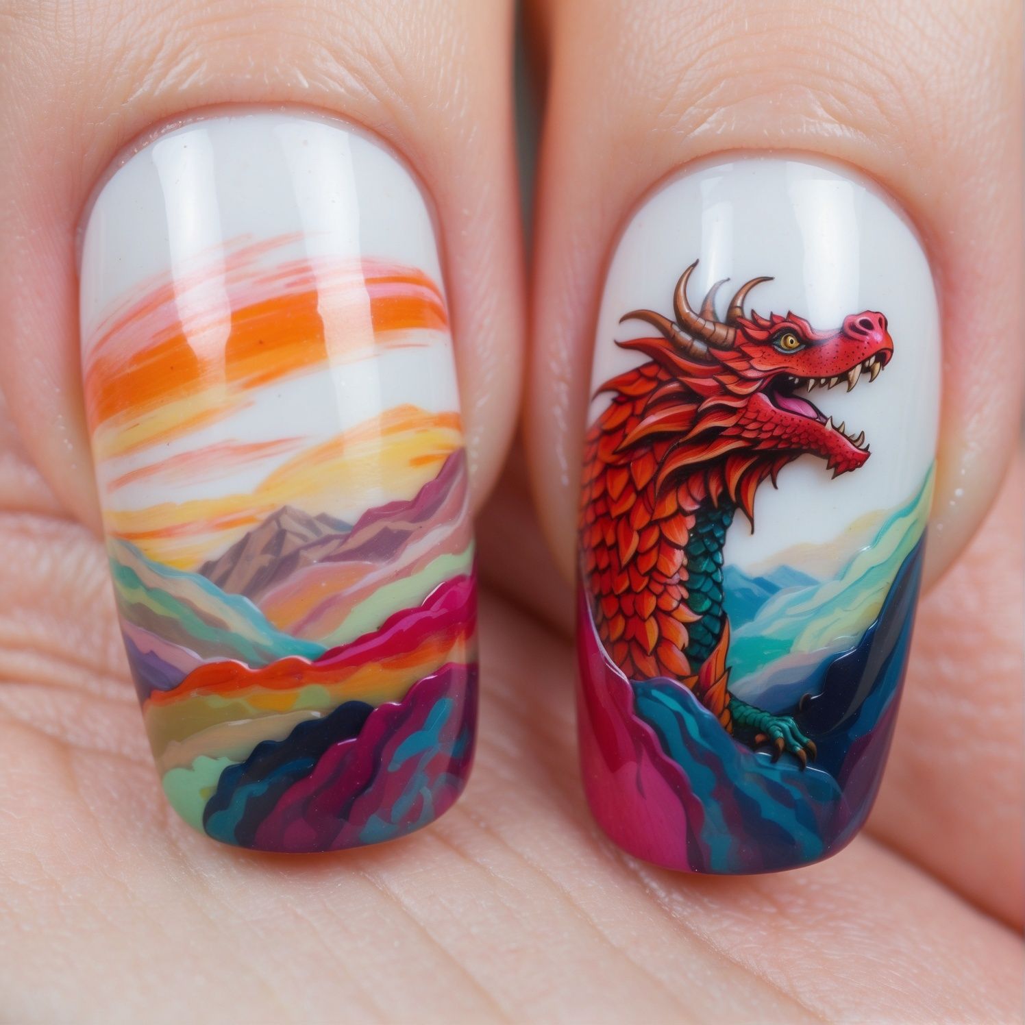 Dragon Nail art - AI Generated Artwork - NightCafe Creator