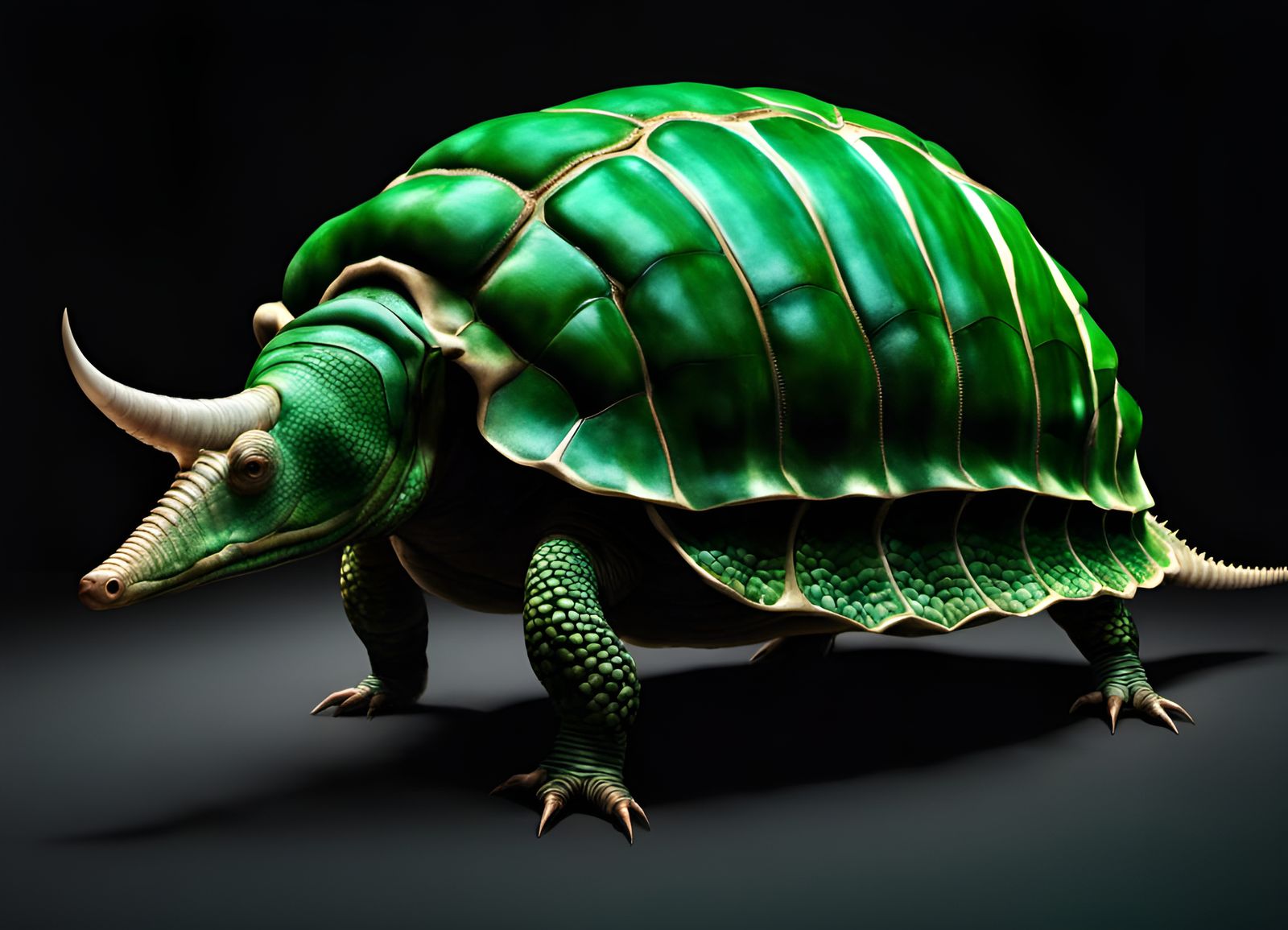 Bioluminous Horned Armadillo: Extinct Species - AI Generated Artwork - NightCafe Creator