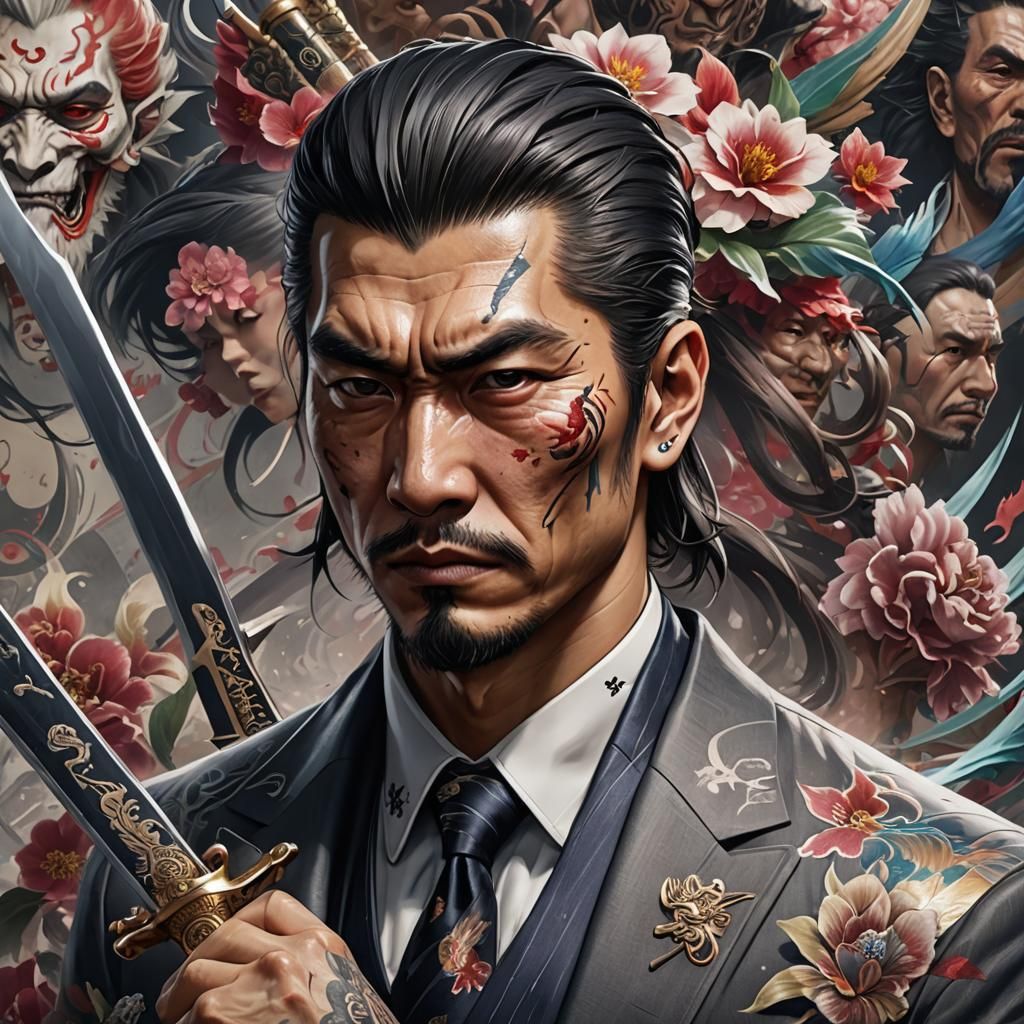 Create Yakuza mafia with swords and tattoo - AI Generated Artwork ...