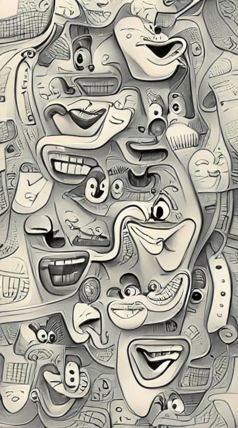 Finely detailed illustration of a wacky cartoon face - AI Generated ...
