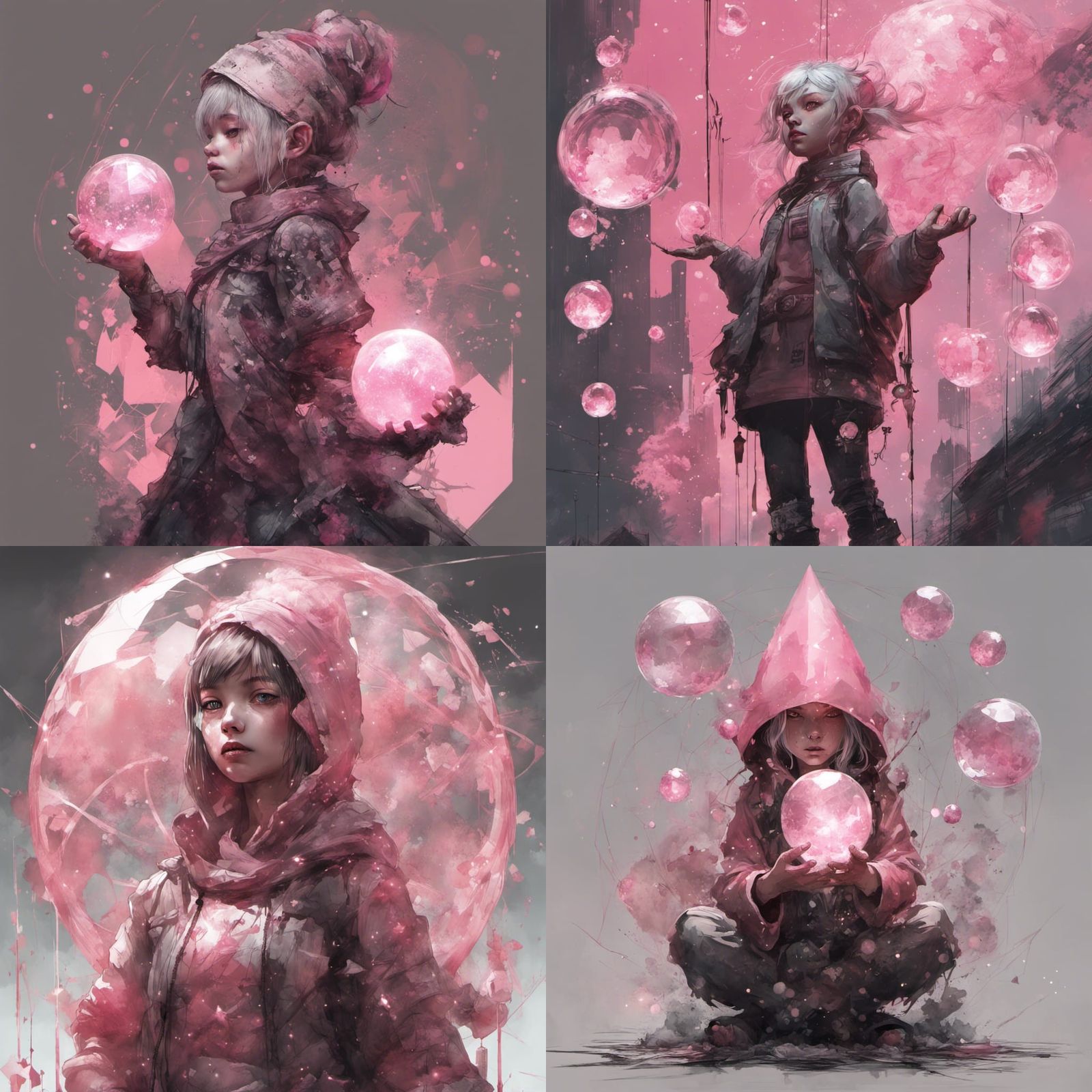 Female with pink orbs - AI Generated Artwork - NightCafe Creator