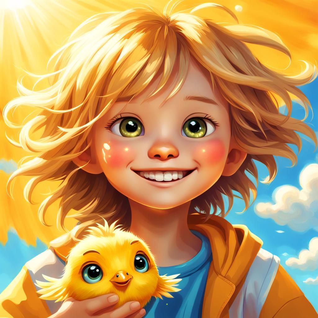 Vibrant Sun Character with Big Sparkling Eyes and ... - AI Art