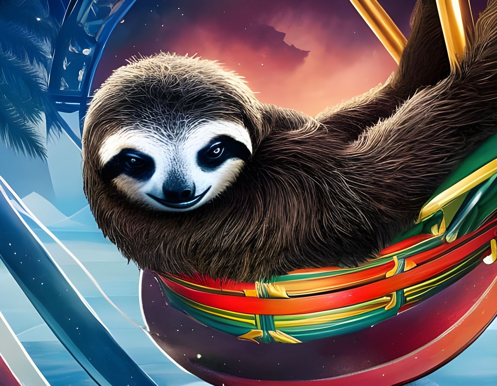 A sloth slides - AI Generated Artwork - NightCafe Creator