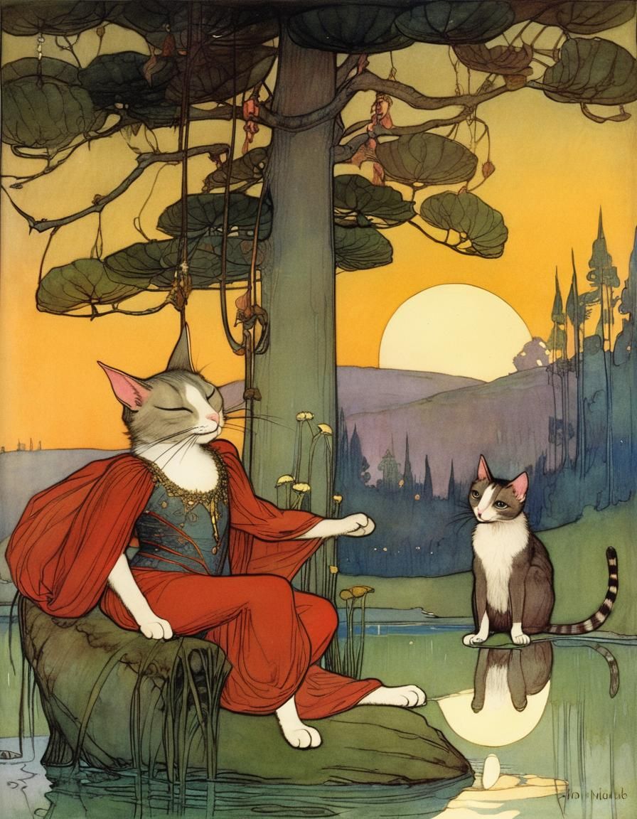 Midsummer Night's Dream Cats 1 - AI Generated Artwork - NightCafe Creator