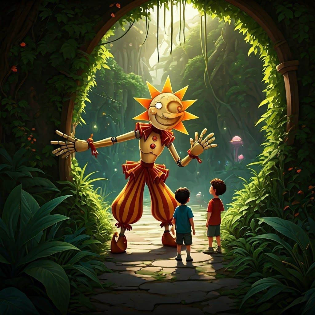 Whimsical Sundrop Adventure with Young Friends in ... - AI Art