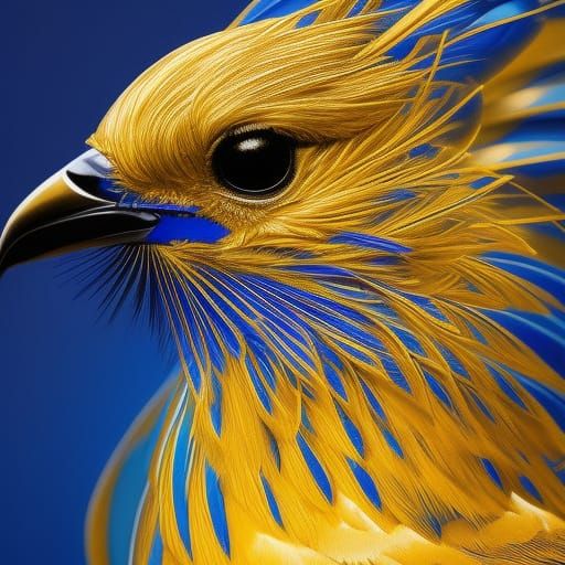 Blue Gold bird - AI Generated Artwork - NightCafe Creator