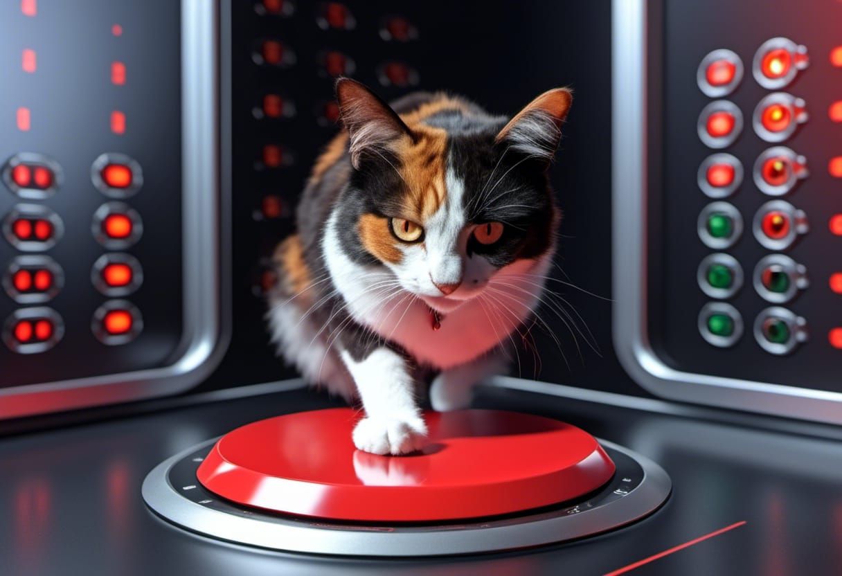 How the war began (kitty & the nuke button!) - AI Generated Artwork ...