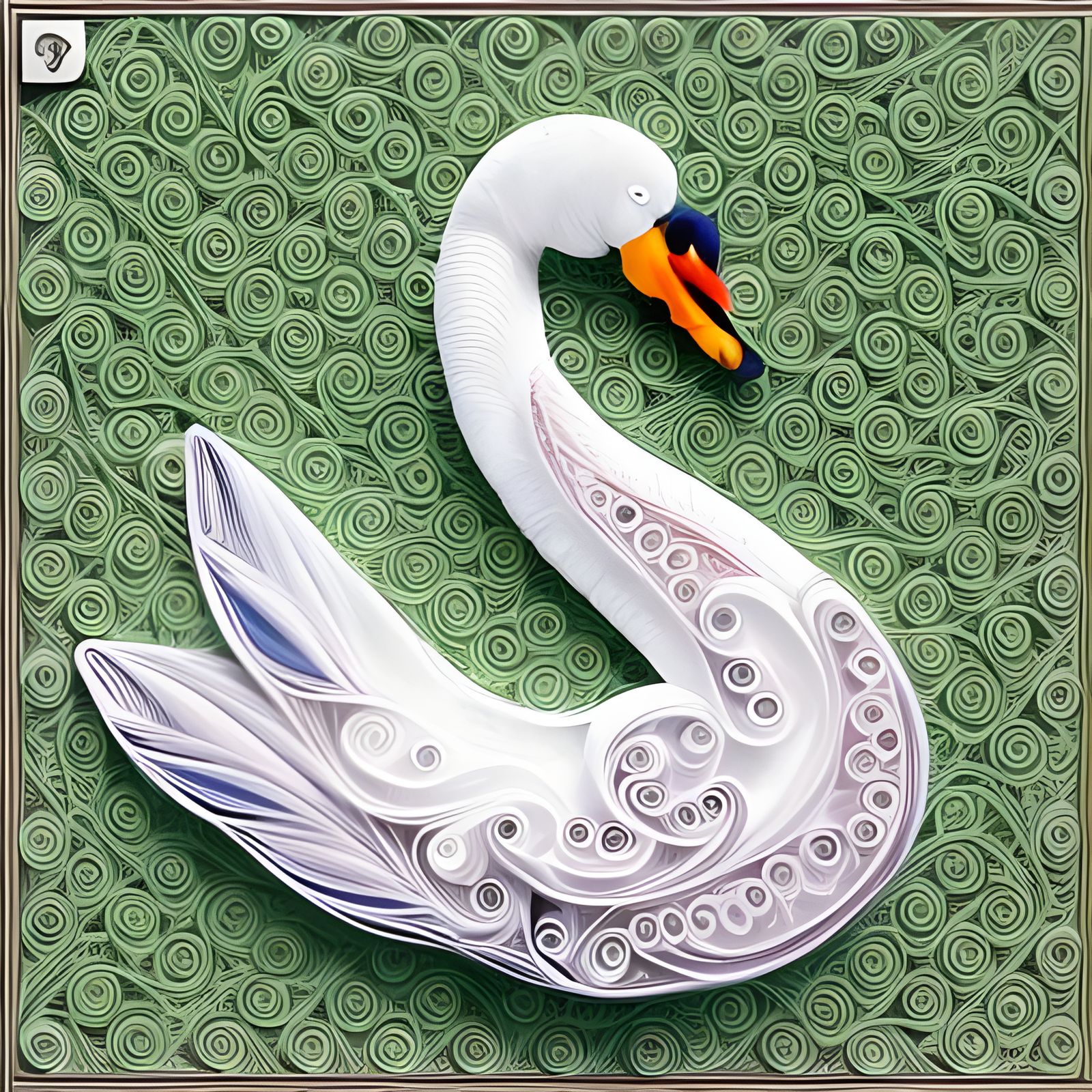 An Elegant Quilled Swan 🦢 - AI Generated Artwork - NightCafe Creator