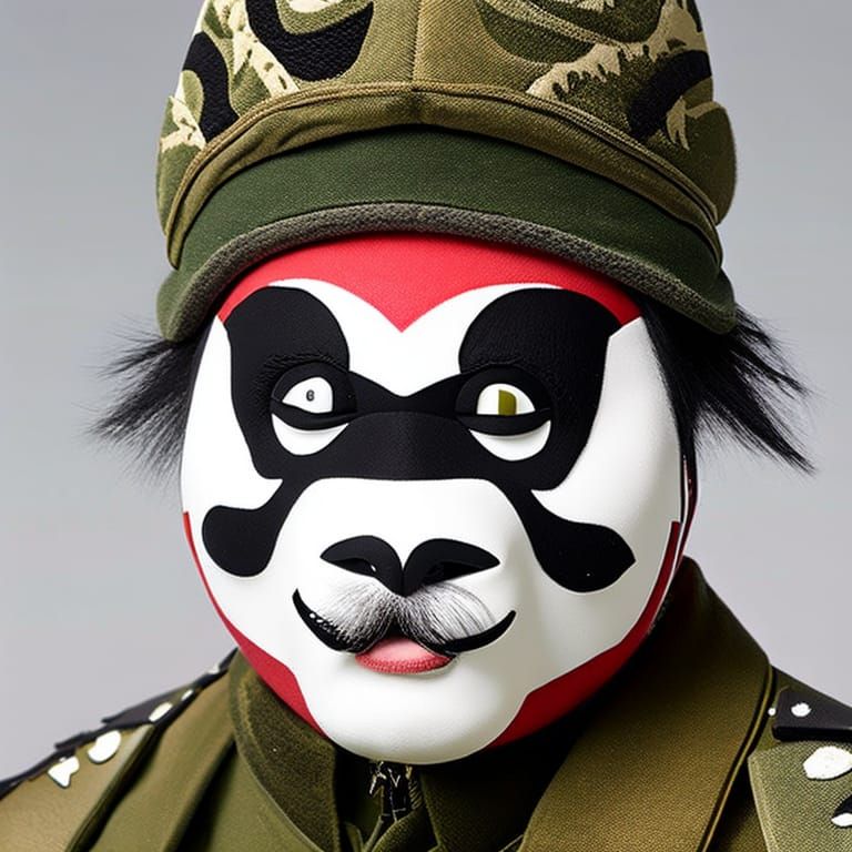 Soldiers with Panda make-up instead of camo warpaint on their faces ...