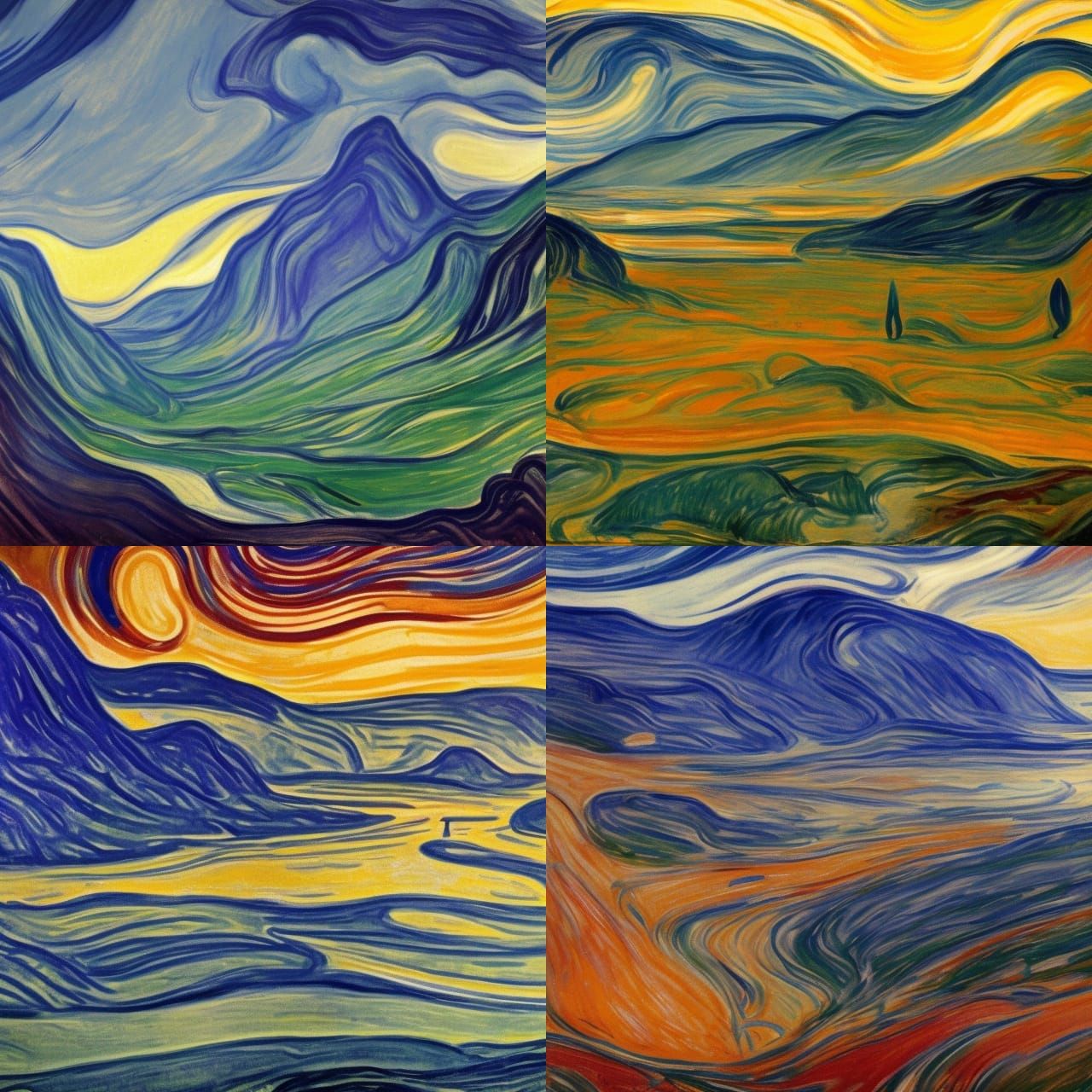 Stunningly beautiful landscape, by Edvard Munch, [detailed matte ...