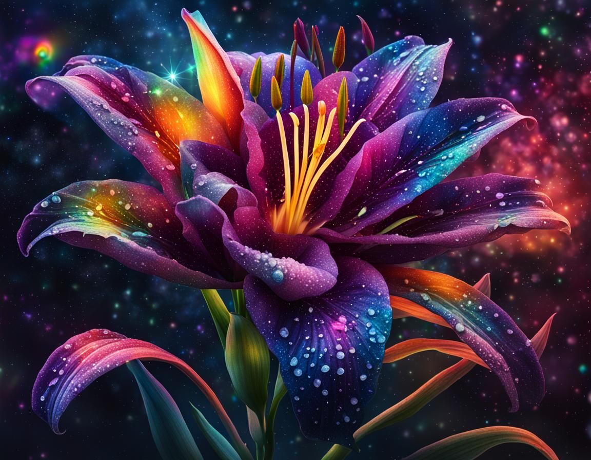 Cosmic Lily V2 - AI Generated Artwork - NightCafe Creator