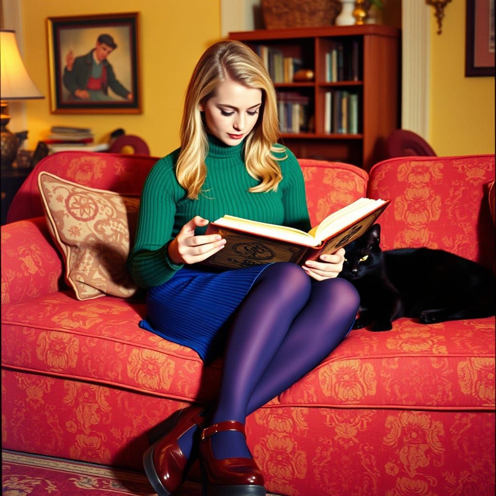 Sabrina Spellman in Retro Whimsy, 90s TV Sitcom Ae... - AI Art