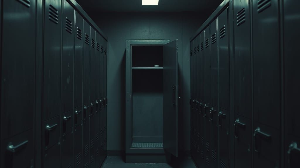 Cramped Military Locker Room in Moody Film Noir St... - AI Art